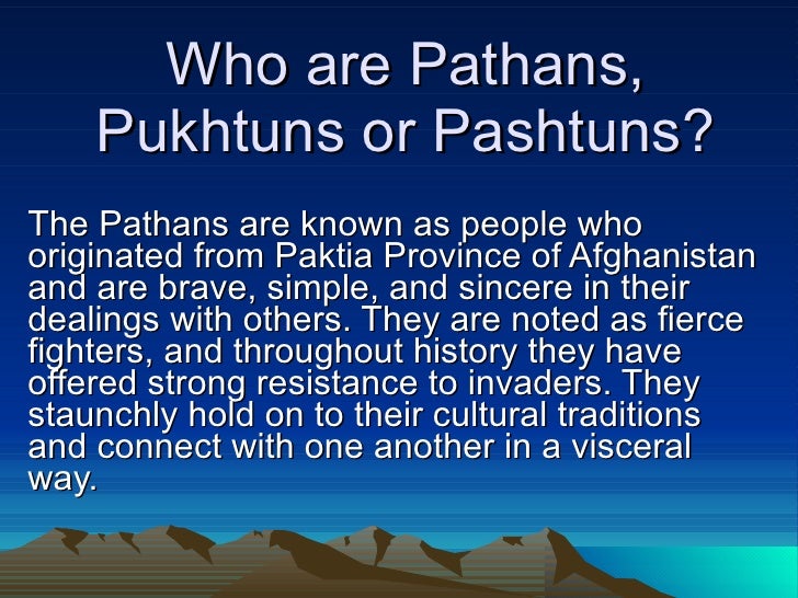 An overview of Pathans' Society