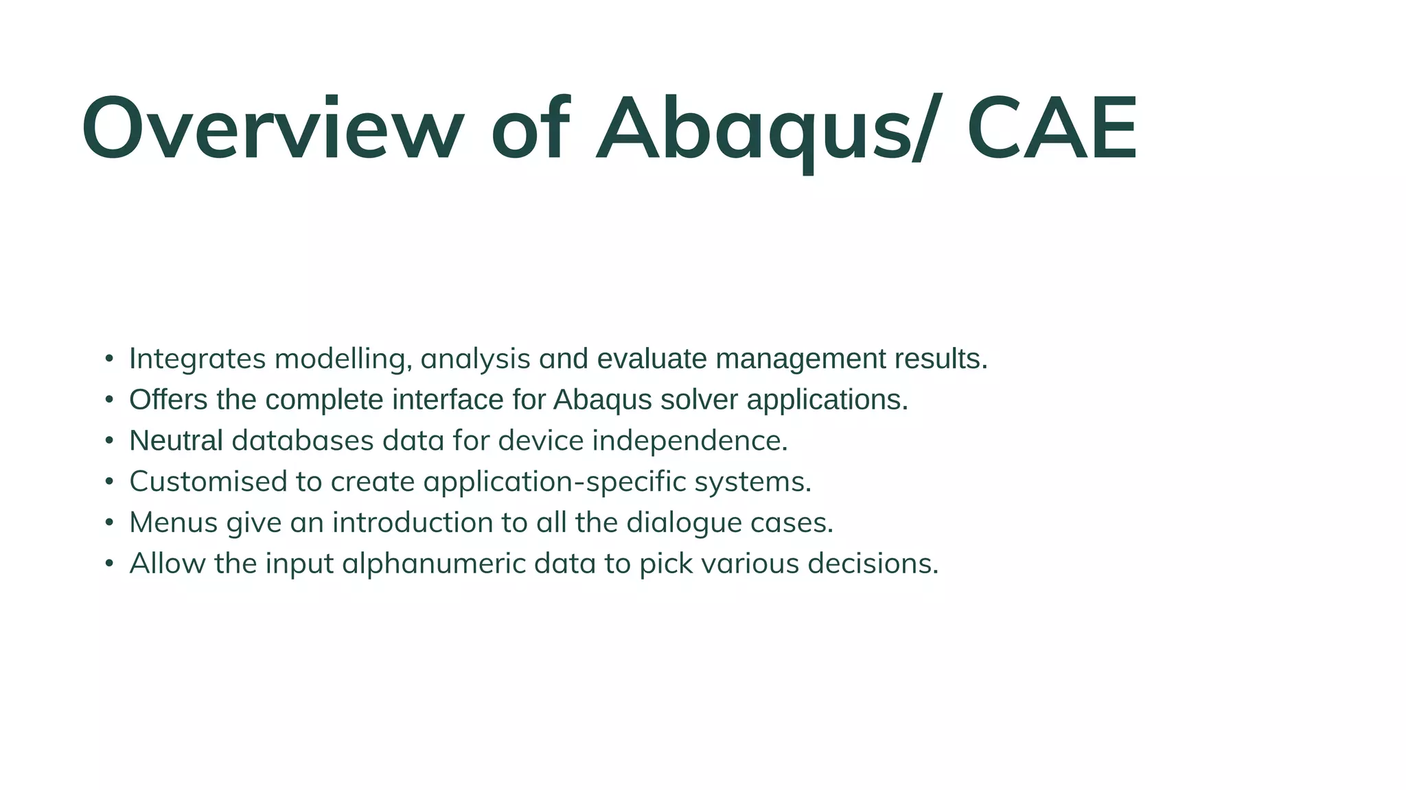 An Overview Of ABAQUS | PPTX