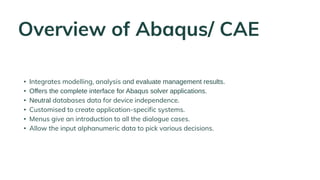 An Overview Of ABAQUS | PPTX
