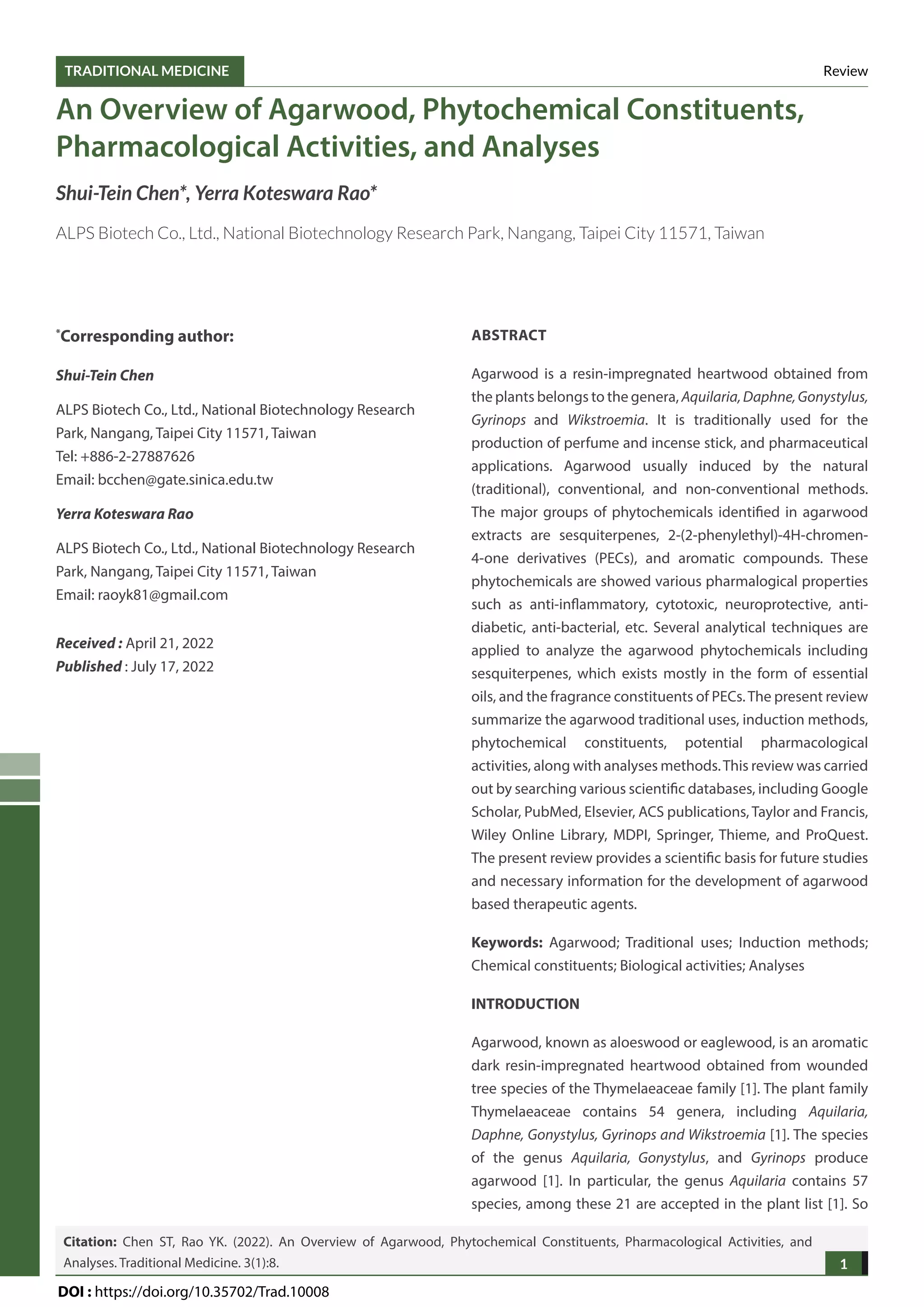 An Overview of Agarwood, Phytochemical Constituents, Pharmacological Activities, and Analyses.pdf