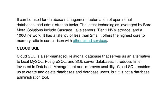 An Overview of All The Different Databases in Google Cloud | PPTX ...