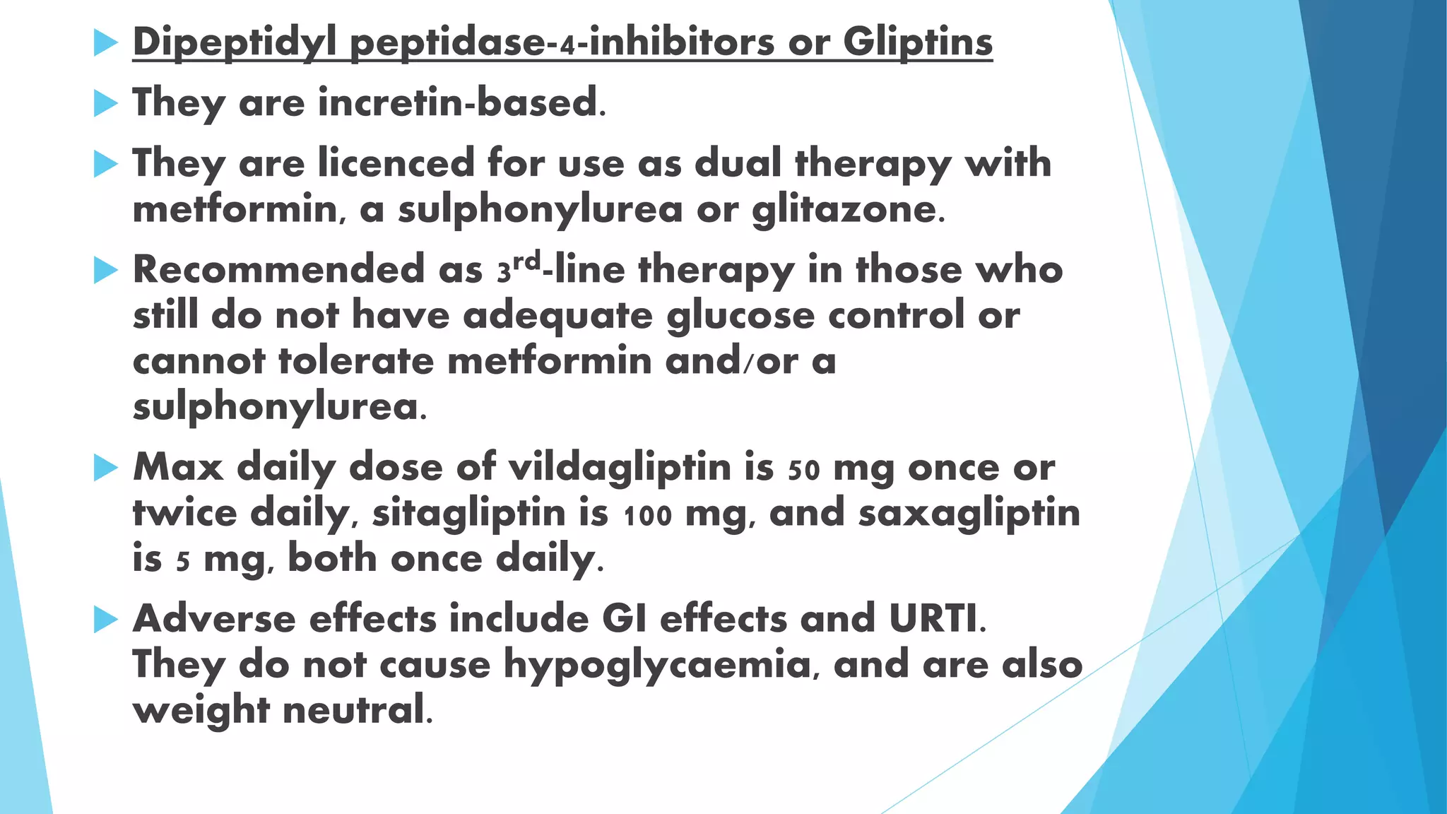 An overview of anti diabetic drugs and management of diabetic ...