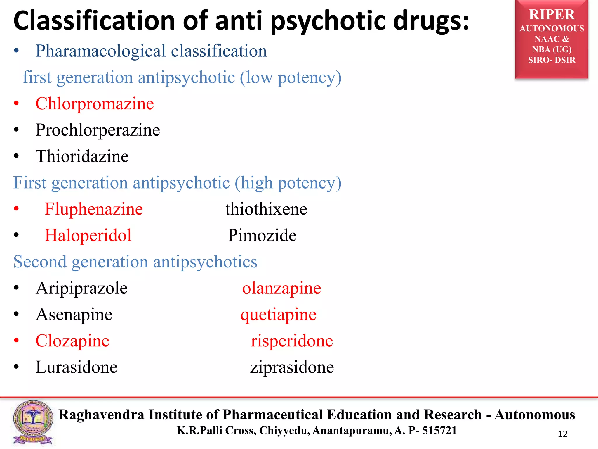 An Overview of Antipsychotic Drugs | PPTX