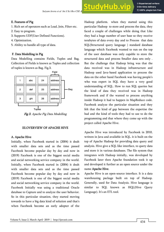 An Overview Of Apache Pig And Apache Hive | PDF | Programming Languages | Computing