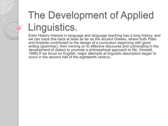 An over view of applied linguistics | PPTX
