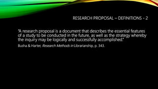 An overview of a research proposal | PPTX
