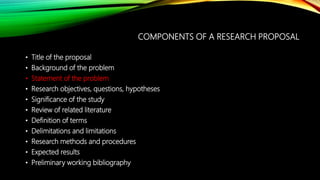 An overview of a research proposal | PPTX