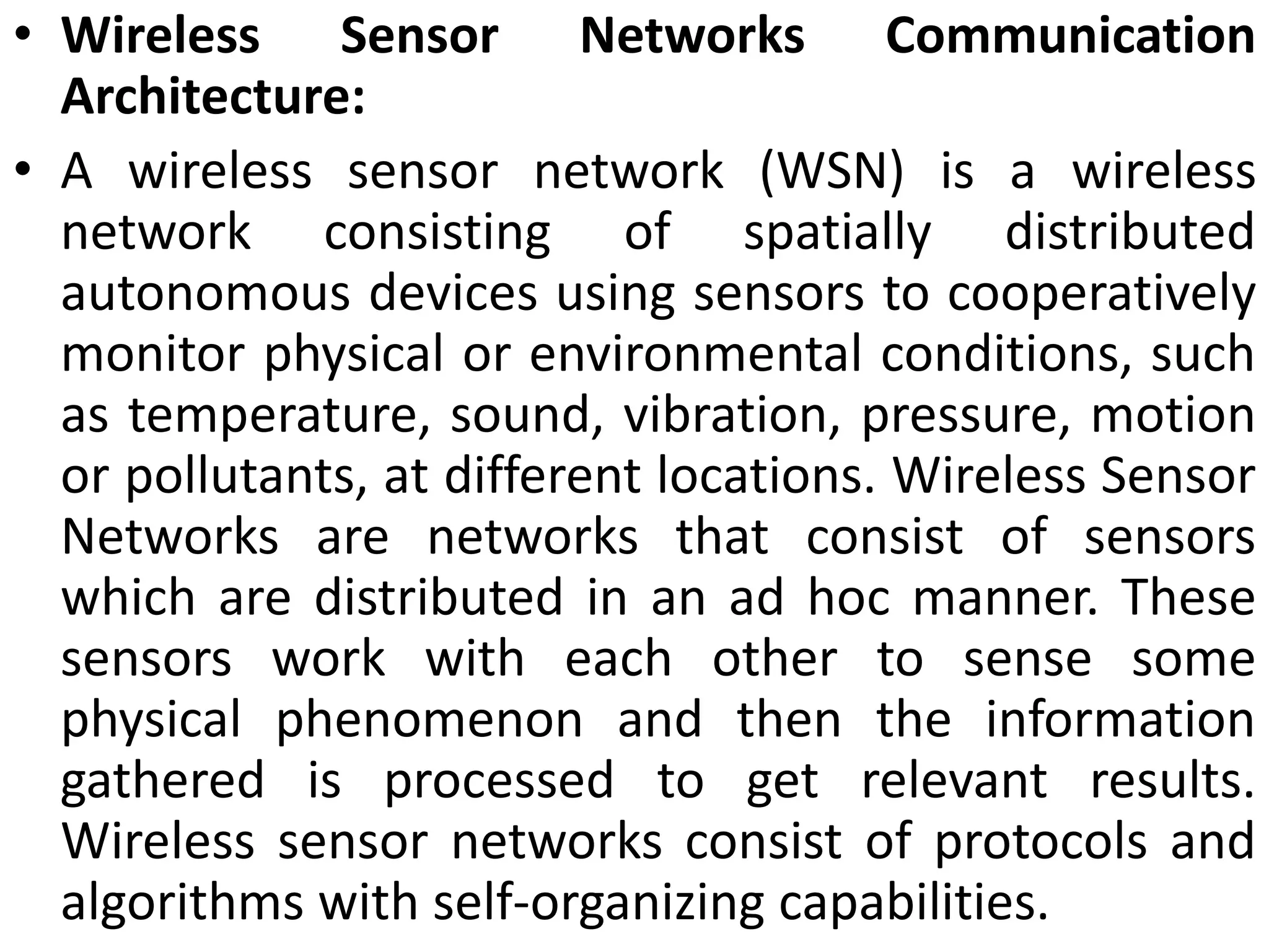 An overview of a wireless sensor network communication ppt | PPTX