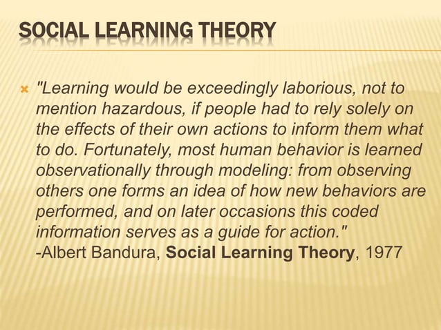 An overview of bandura's social learning theory | PPTX
