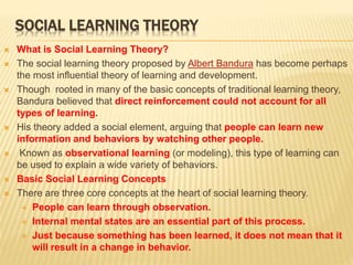 An overview of bandura's social learning theory | PPTX