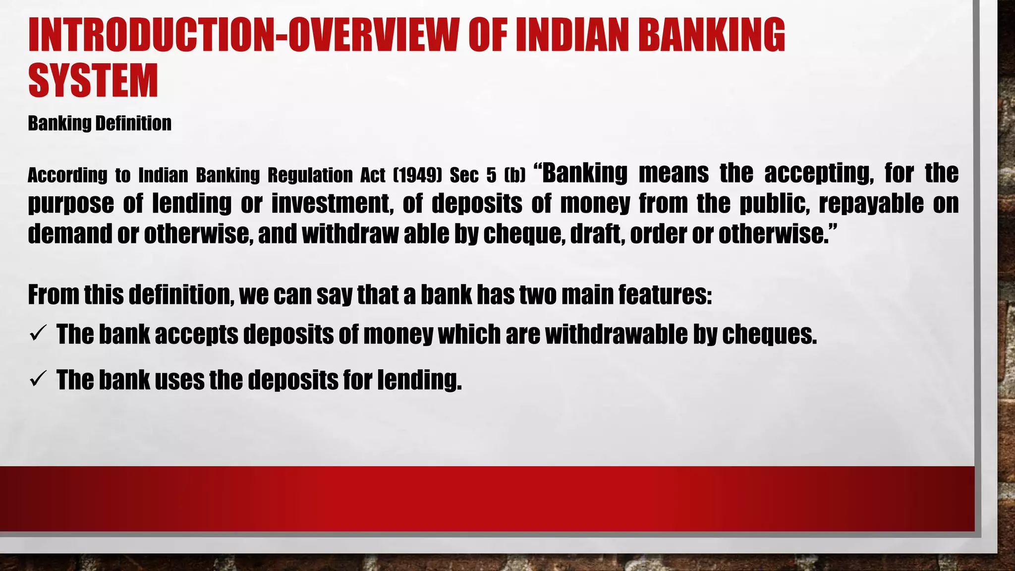 An overview of banking system | PPT