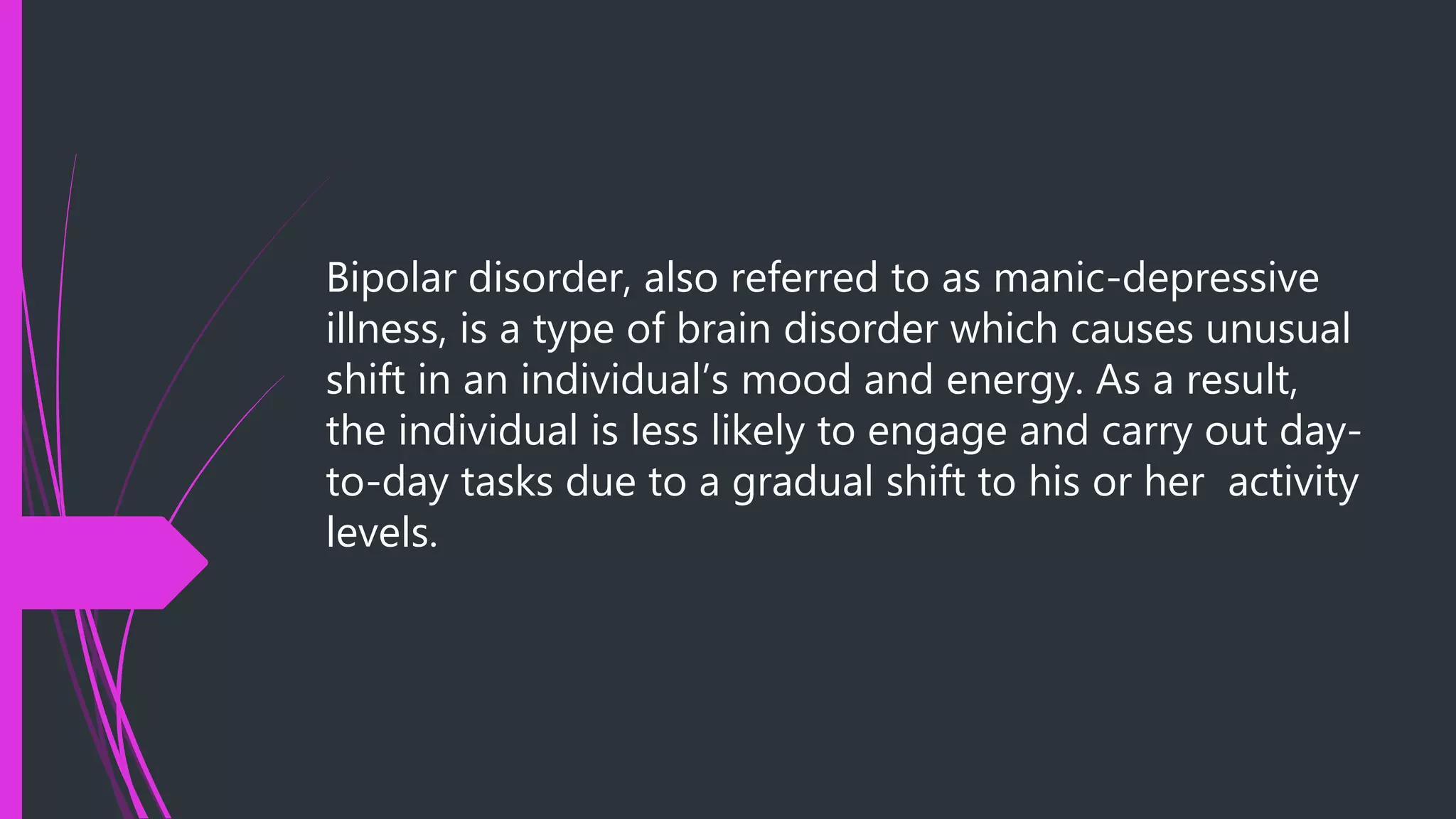 AN OVERVIEW OF BIPOLAR DISORDER | PPTX
