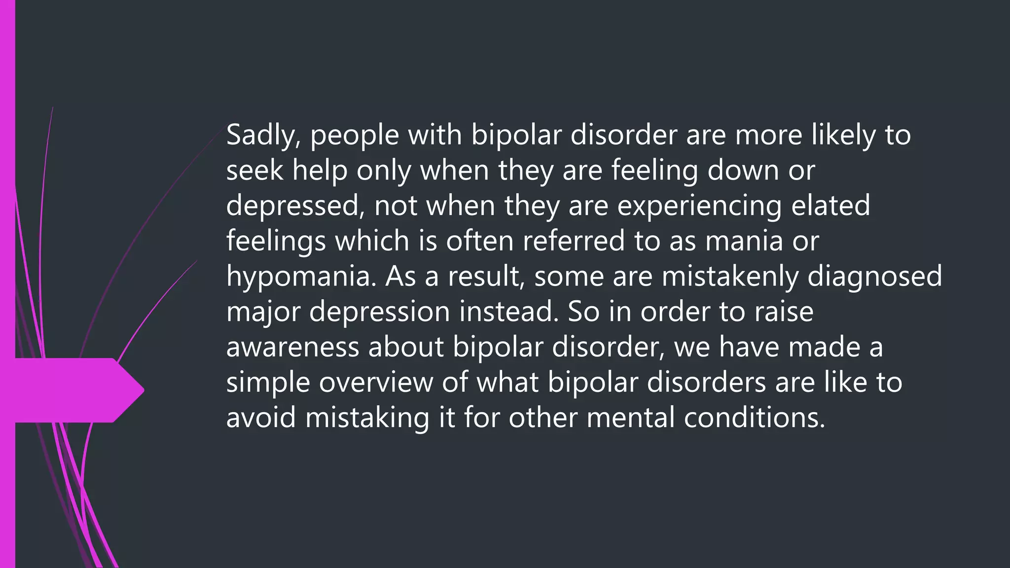 AN OVERVIEW OF BIPOLAR DISORDER | PPTX