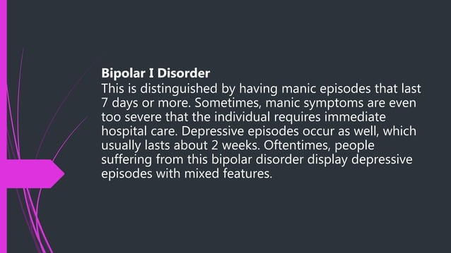AN OVERVIEW OF BIPOLAR DISORDER | PPT
