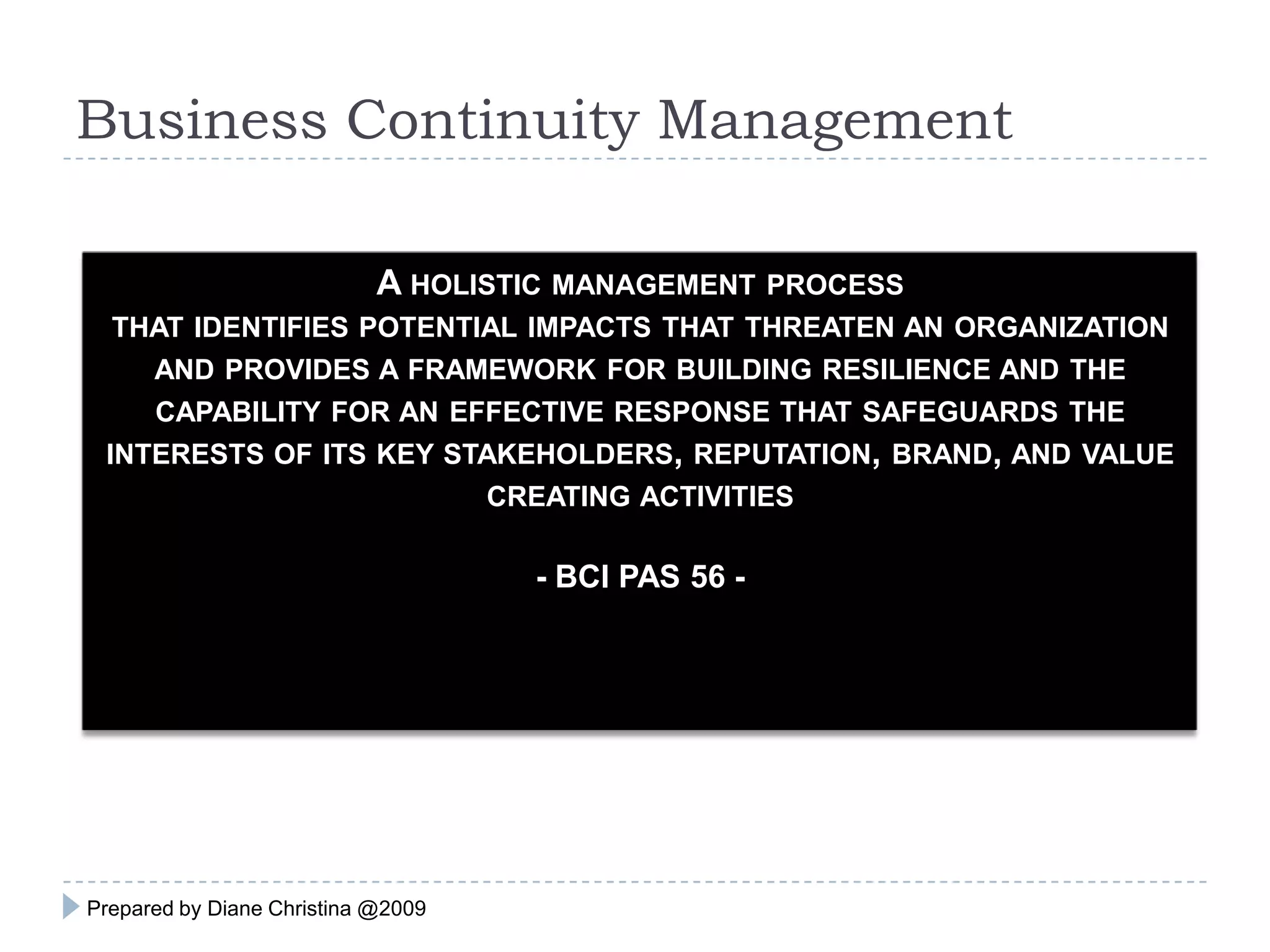 Business Continuity Management | PPTX