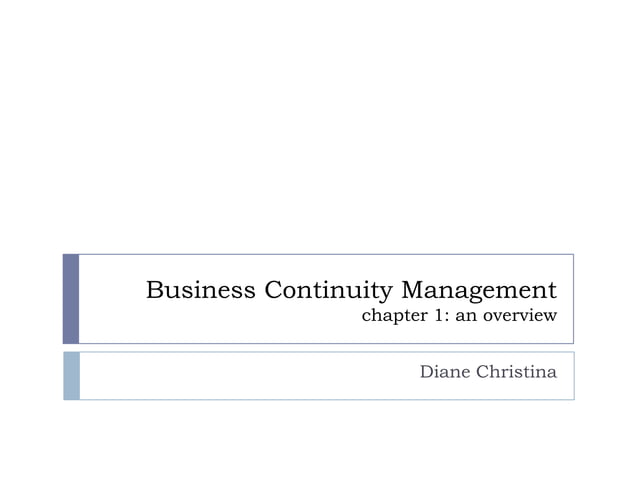 Business Continuity Management | PPTX