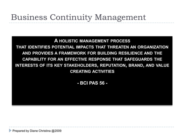 Business Continuity Management | PPTX