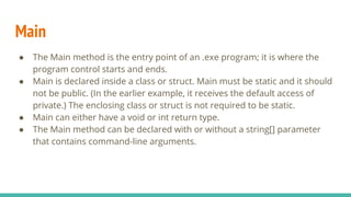 overview of c# | PDF
