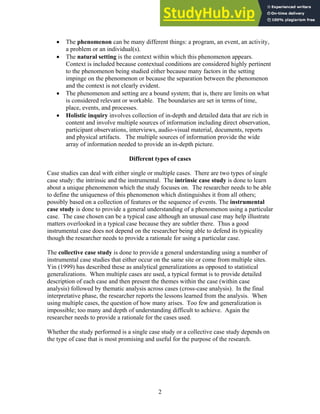 An Overview Of Case Study | PDF