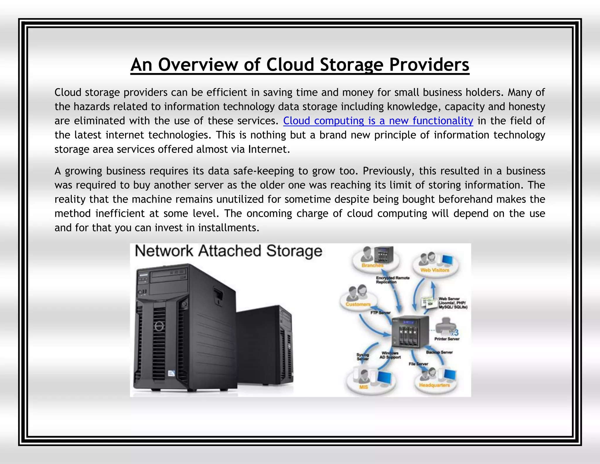 An overview of cloud storage providers | PPT
