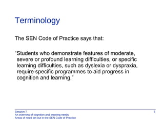 An Overview Of Cognition And Learning Needs - Session Seven | PPT