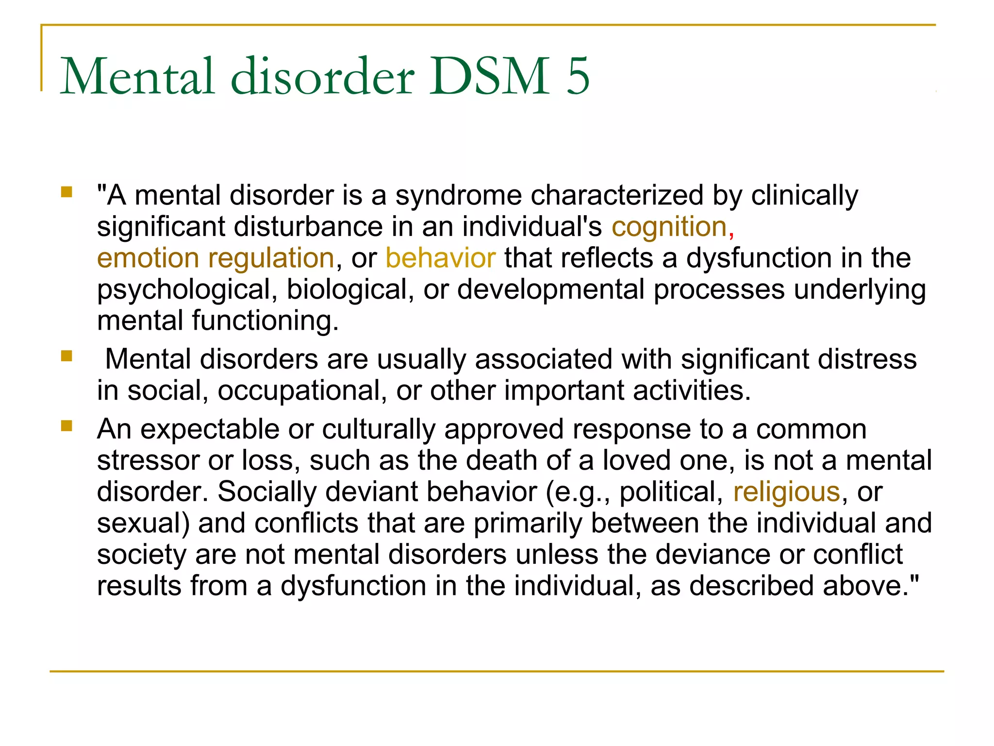 An overview of common mental disorders | PPT