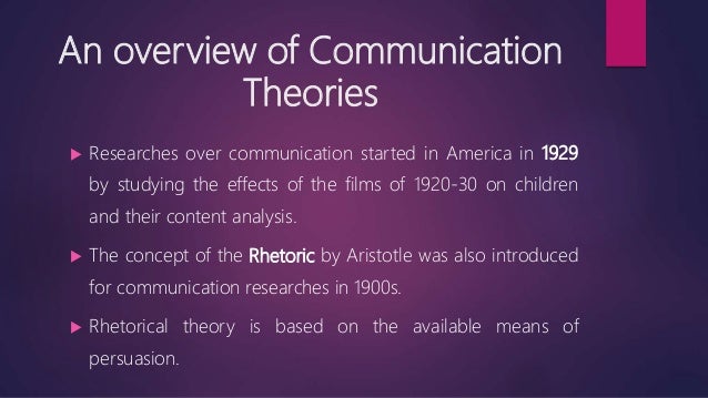 An Overview of Communication Theories