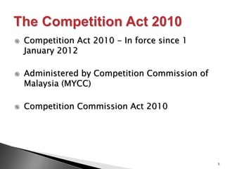 An overview of competition law in Malaysia | PPTX