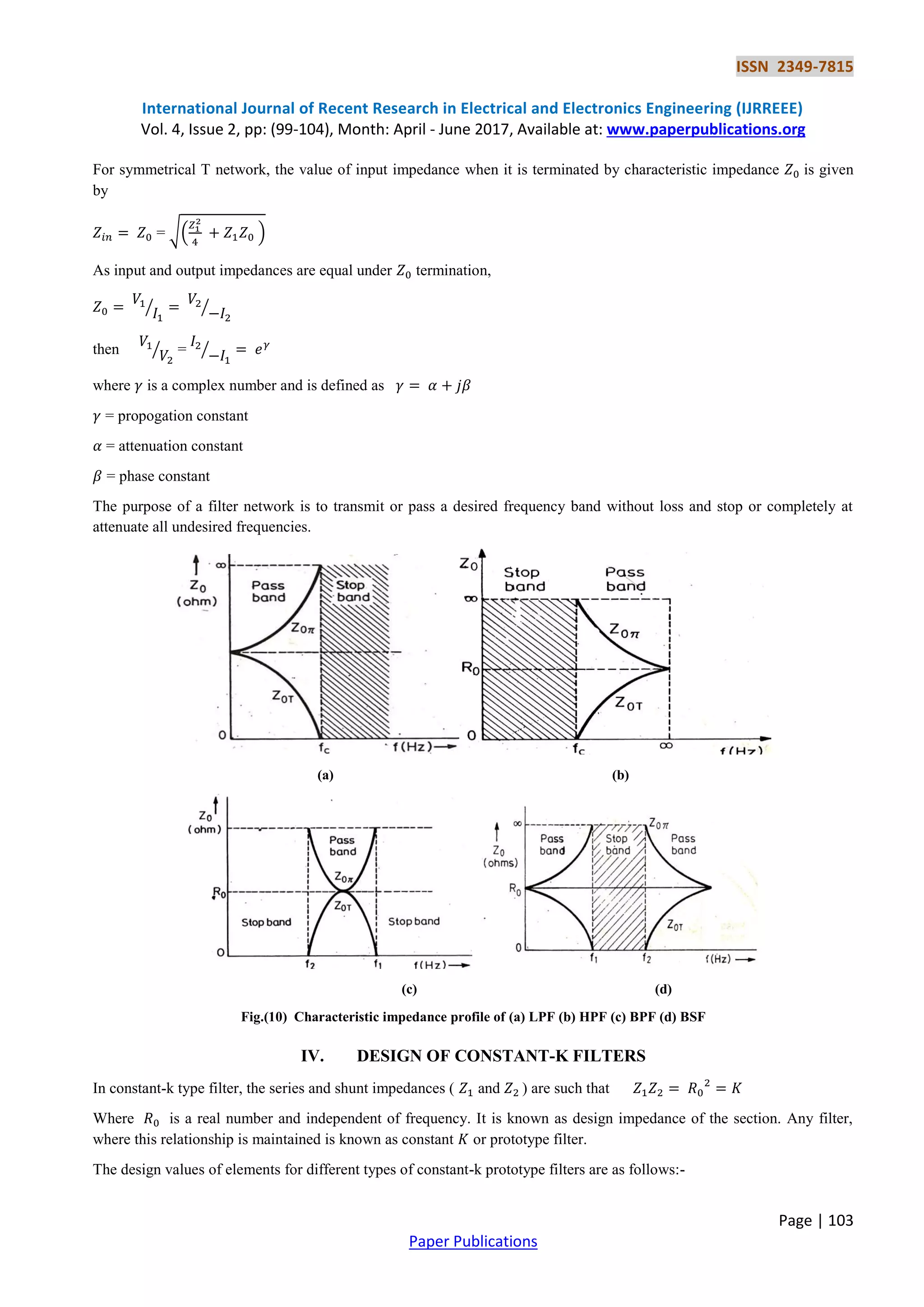 An Overview of Constant-k Type Filters | PDF