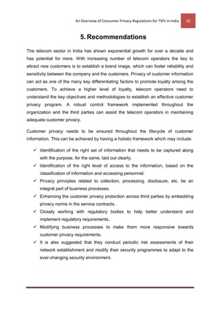An Overview of Consumer Privacy Regulations for TSPs in India | PDF