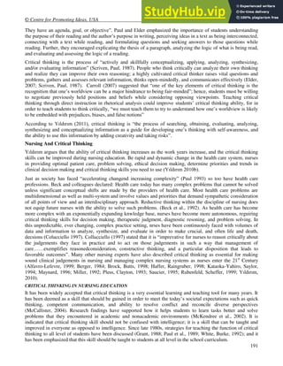 An Overview Of Critical Thinking In Nursing And Education | PDF