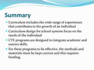 An overview of curriculum design in career and technical education | PPTX