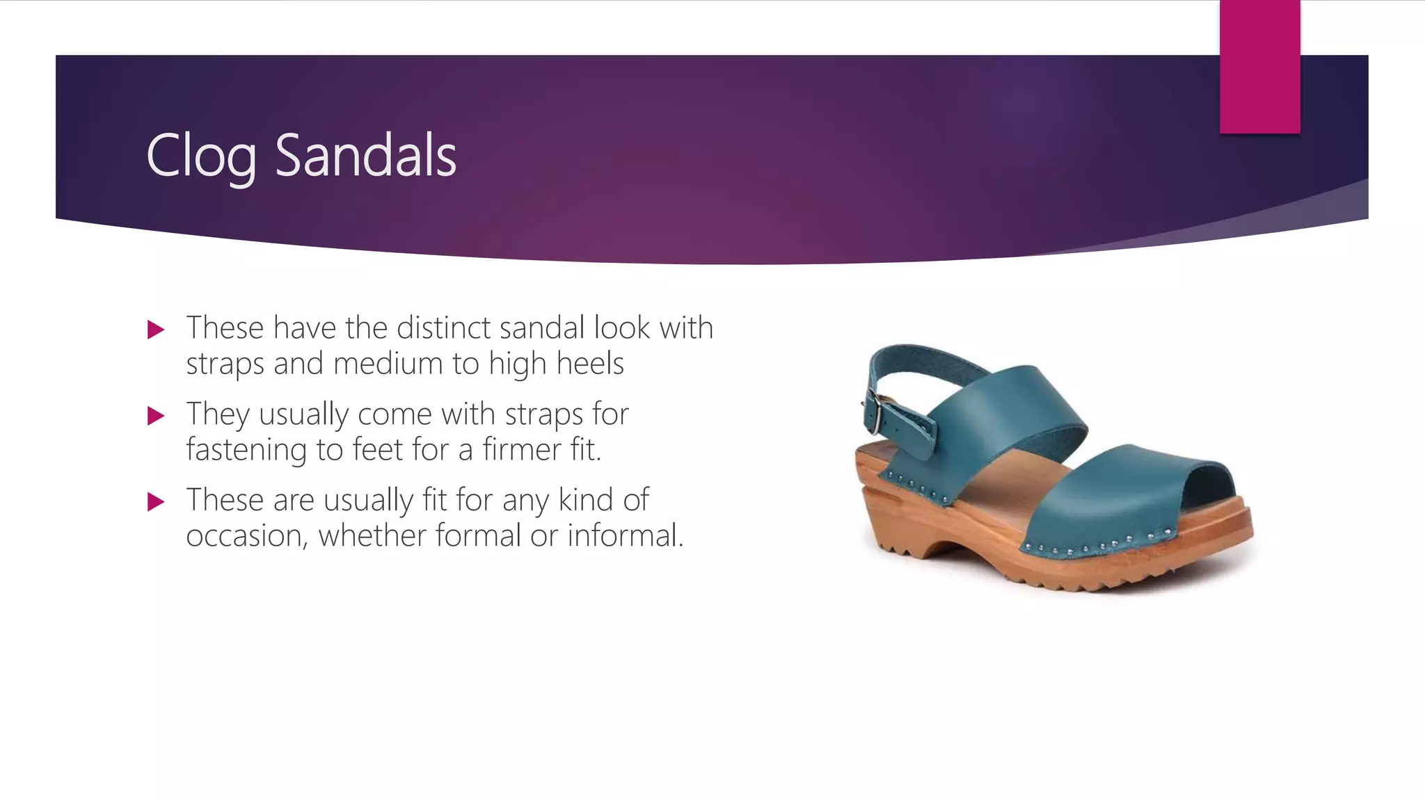 An overview of different types of clogs for women | PPTX