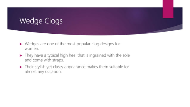 An overview of different types of clogs for women | PPT
