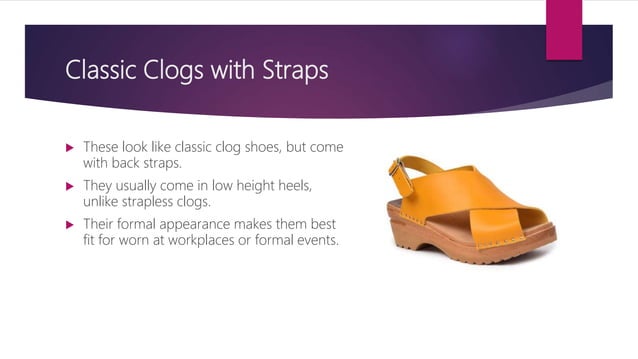 An overview of different types of clogs for women | PPT