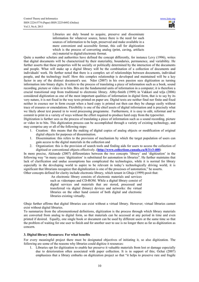 An overview of digitization project in university libraries in nigeria ...