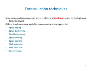 An overview of encapsulation technologies for food | PPT