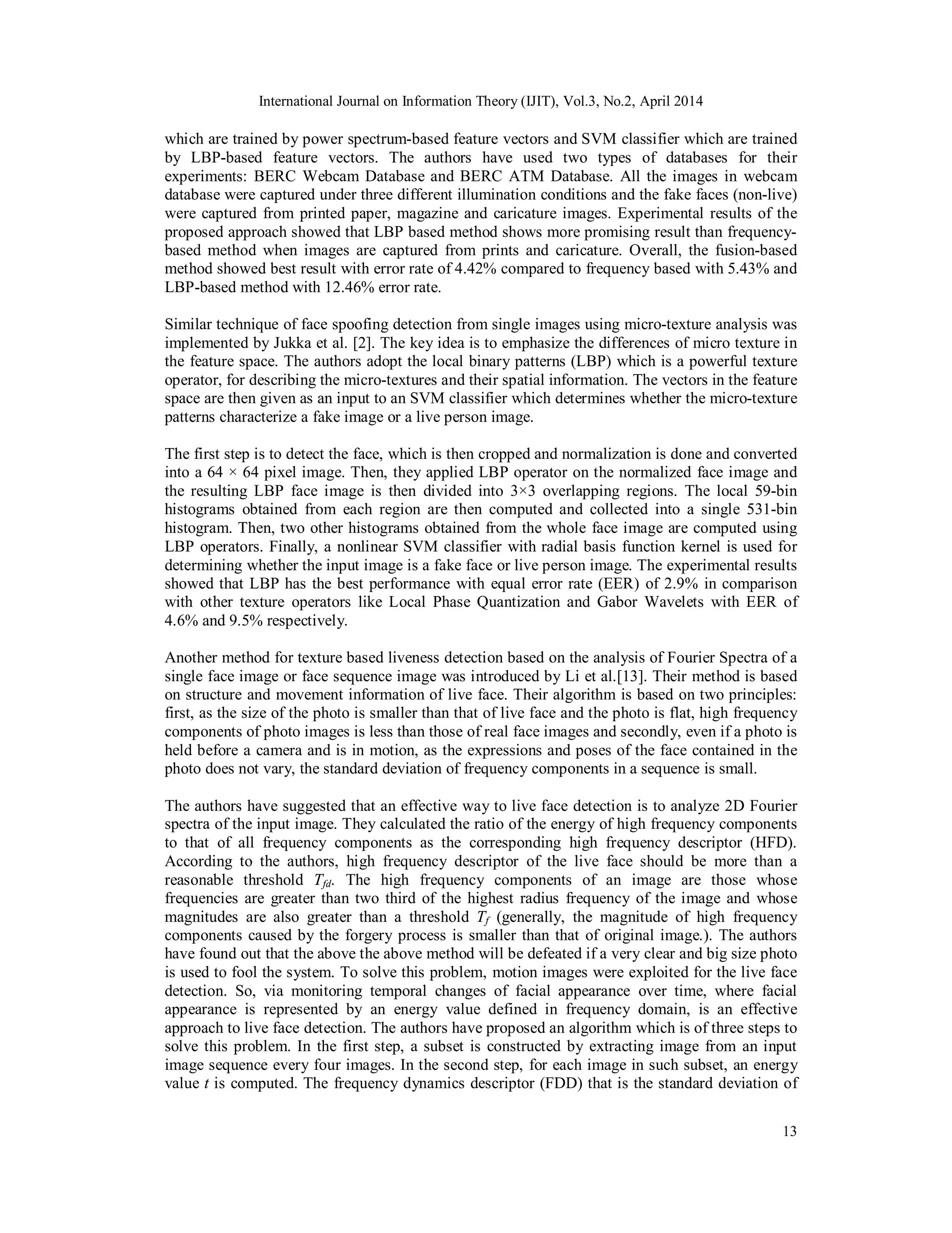 An overview of face liveness detection | PDF