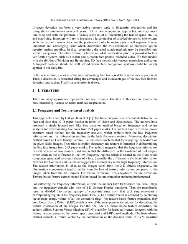 An overview of face liveness detection | PDF