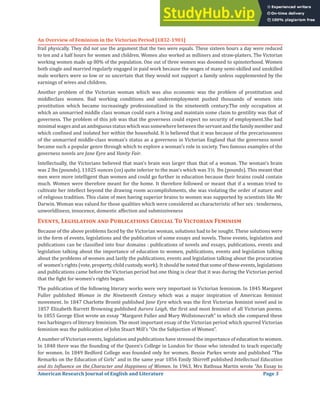 An Overview Of Feminism In The Victorian Period | PDF