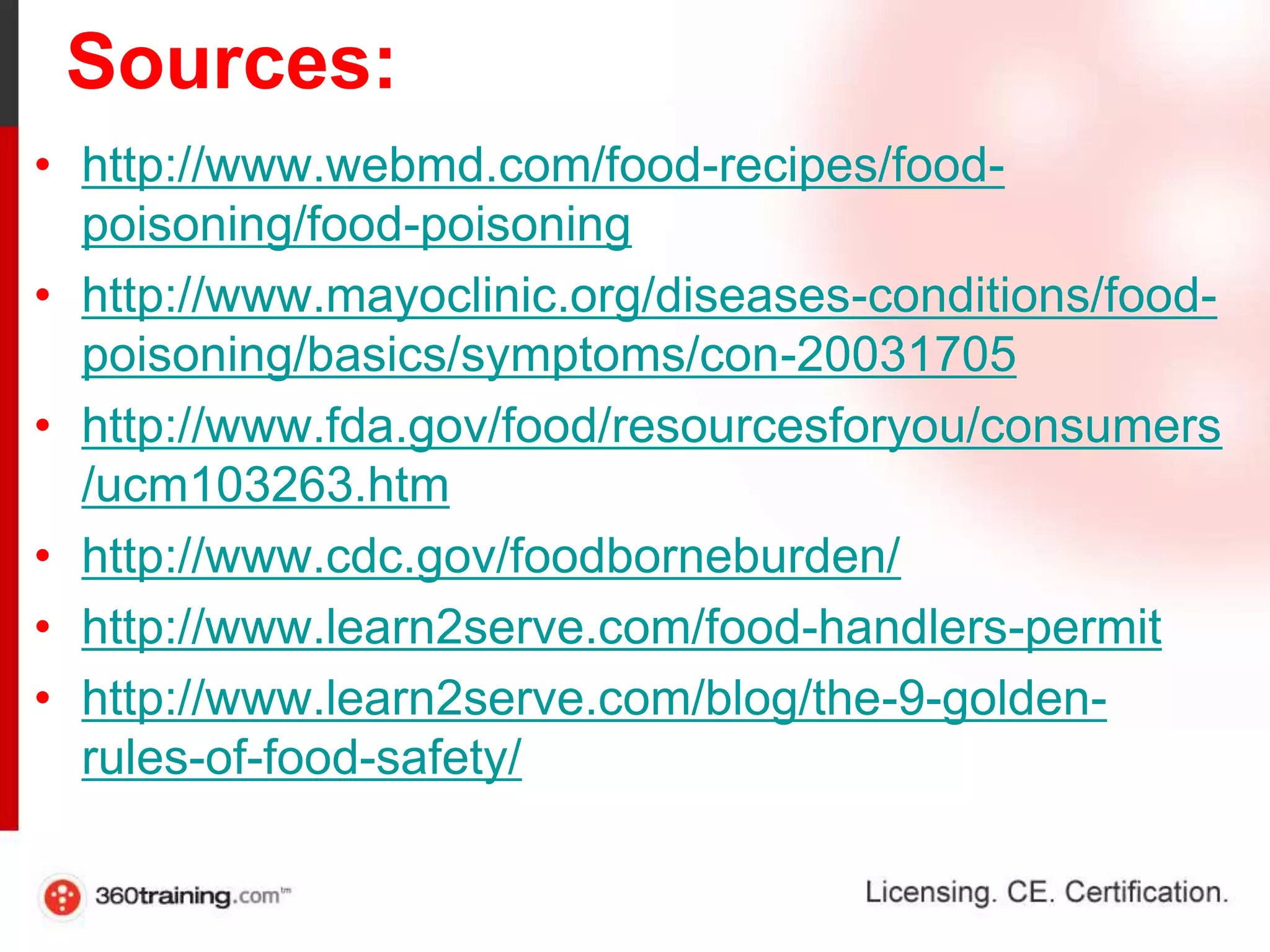 An Overview of Food Poisoning, Foodborne Illnesses and Food Handler Training | PPTX