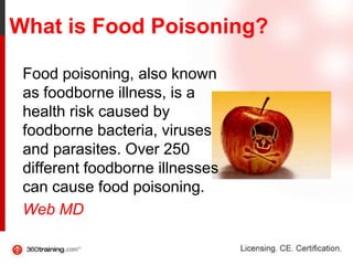 An Overview of Food Poisoning, Foodborne Illnesses and Food Handler Training | PPTX