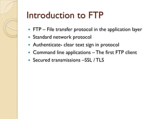 An overview of ftp | PPT