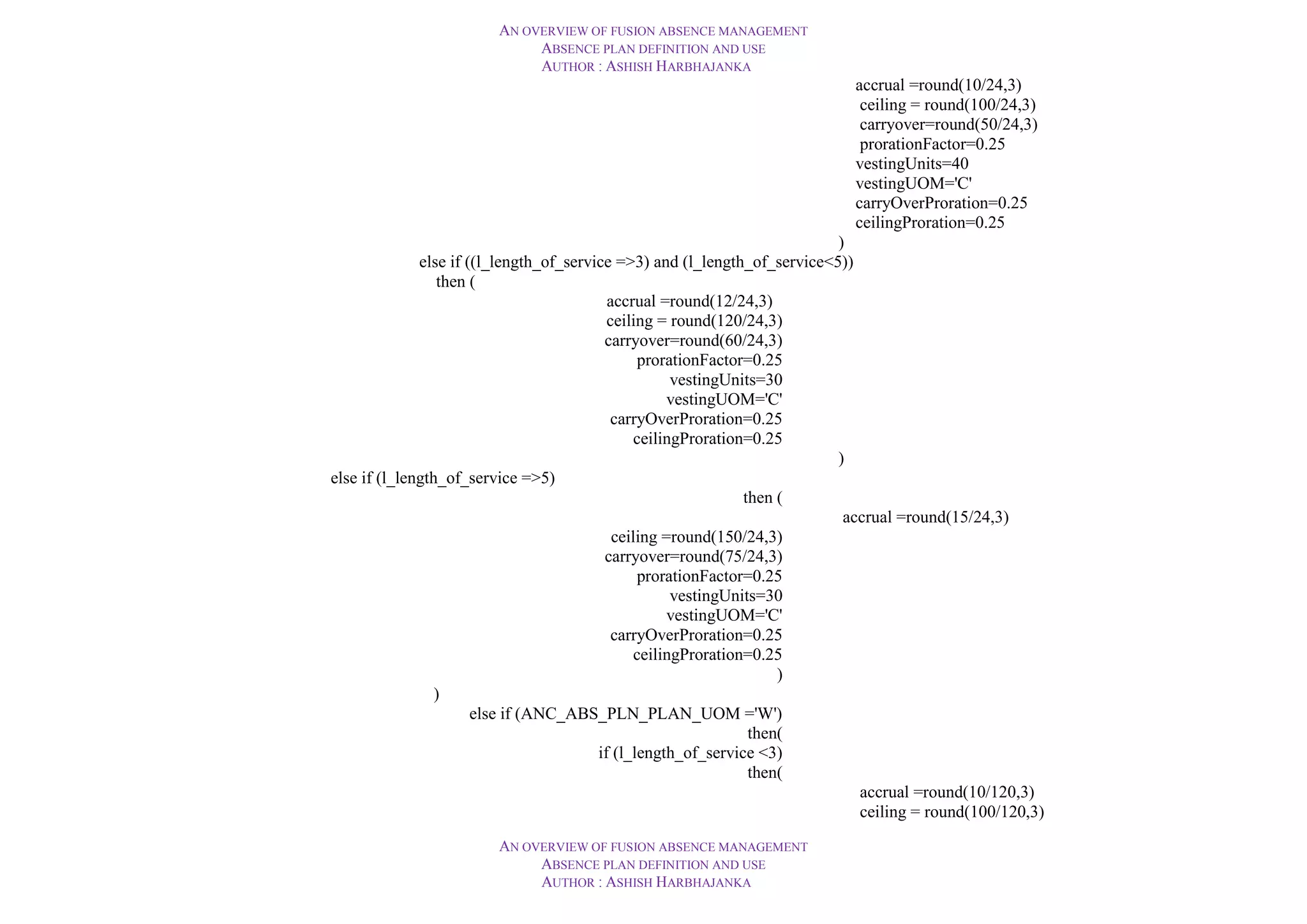 An overview of fusion absence management absence plan definition and ...