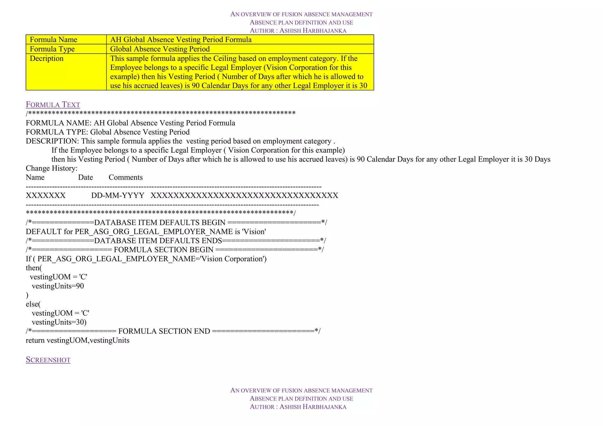 An overview of fusion absence management absence plan definition and ...