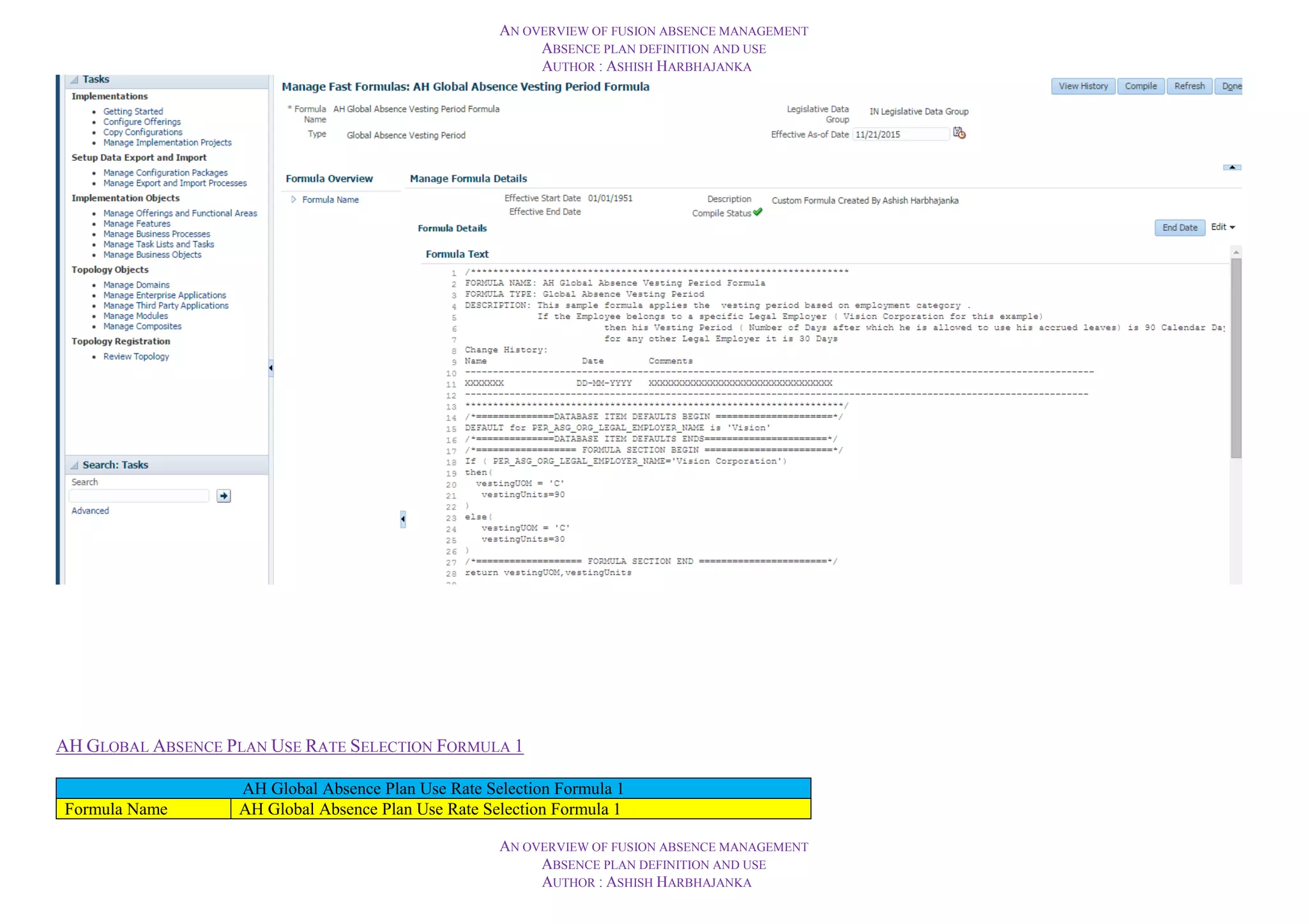 An overview of fusion absence management absence plan definition and ...