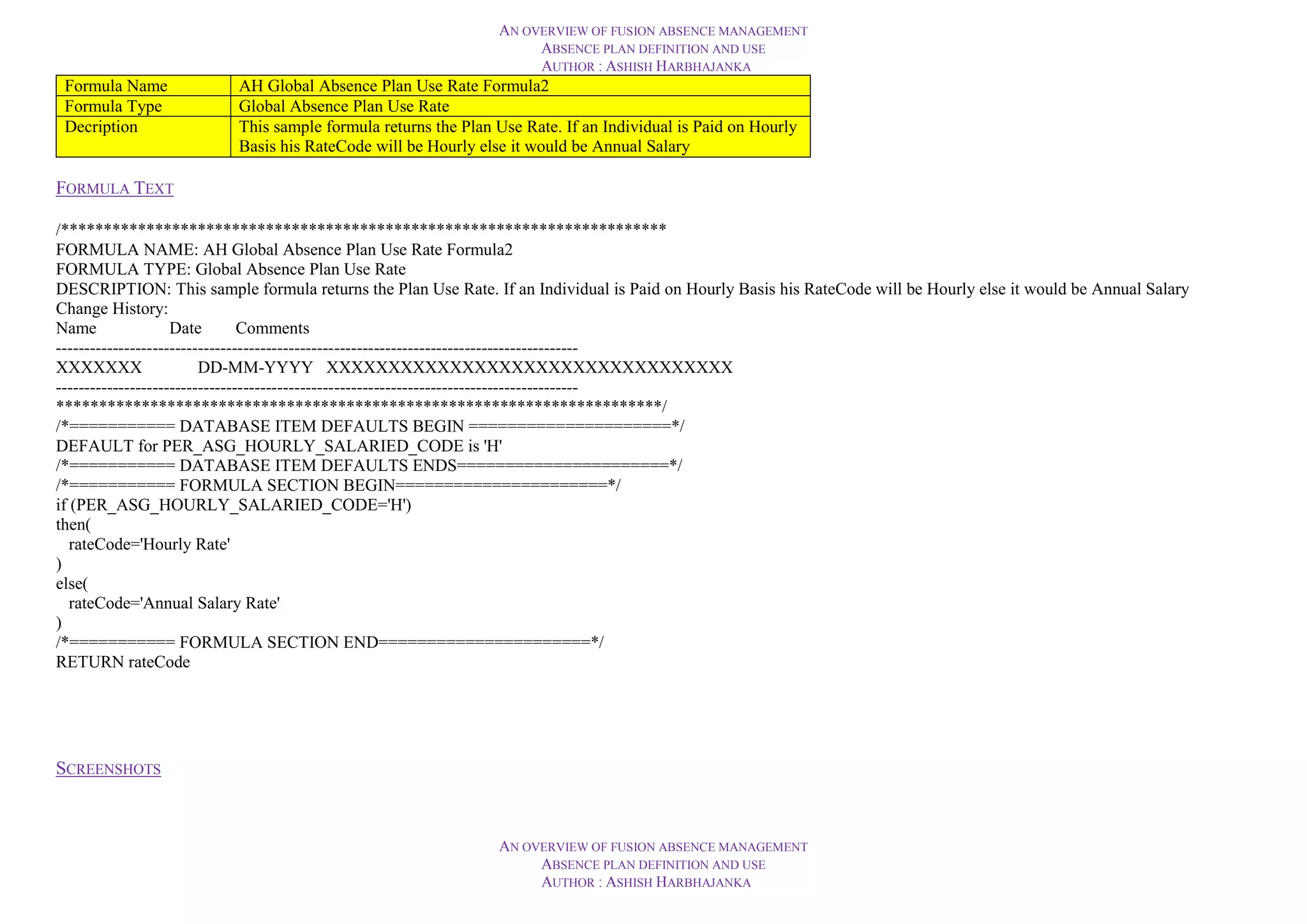 An overview of fusion absence management absence plan definition and ...