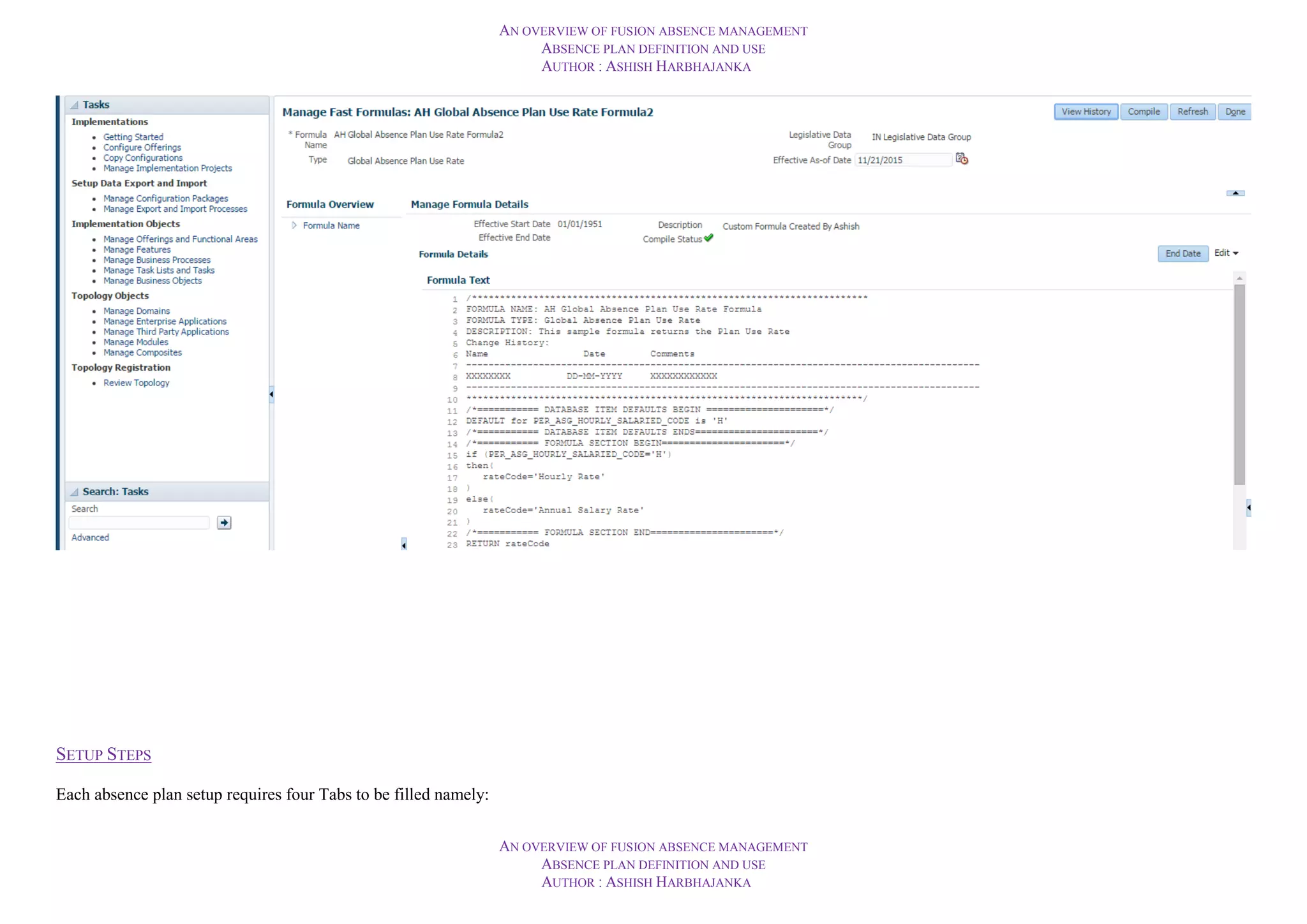 An overview of fusion absence management absence plan definition and ...