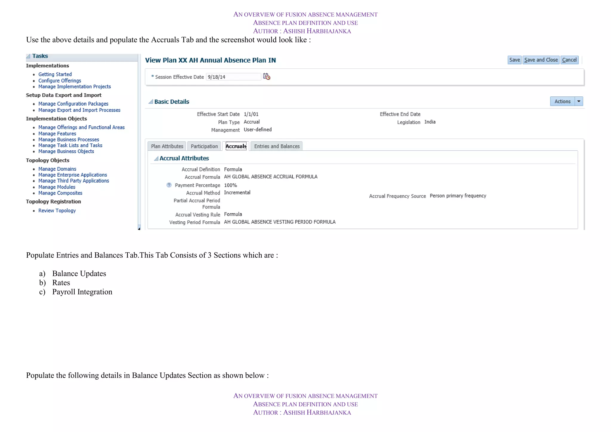 An overview of fusion absence management absence plan definition and ...