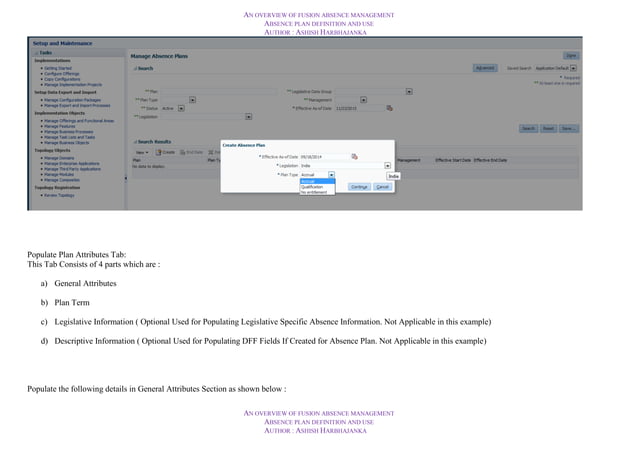 An overview of fusion absence management absence plan definition and ...